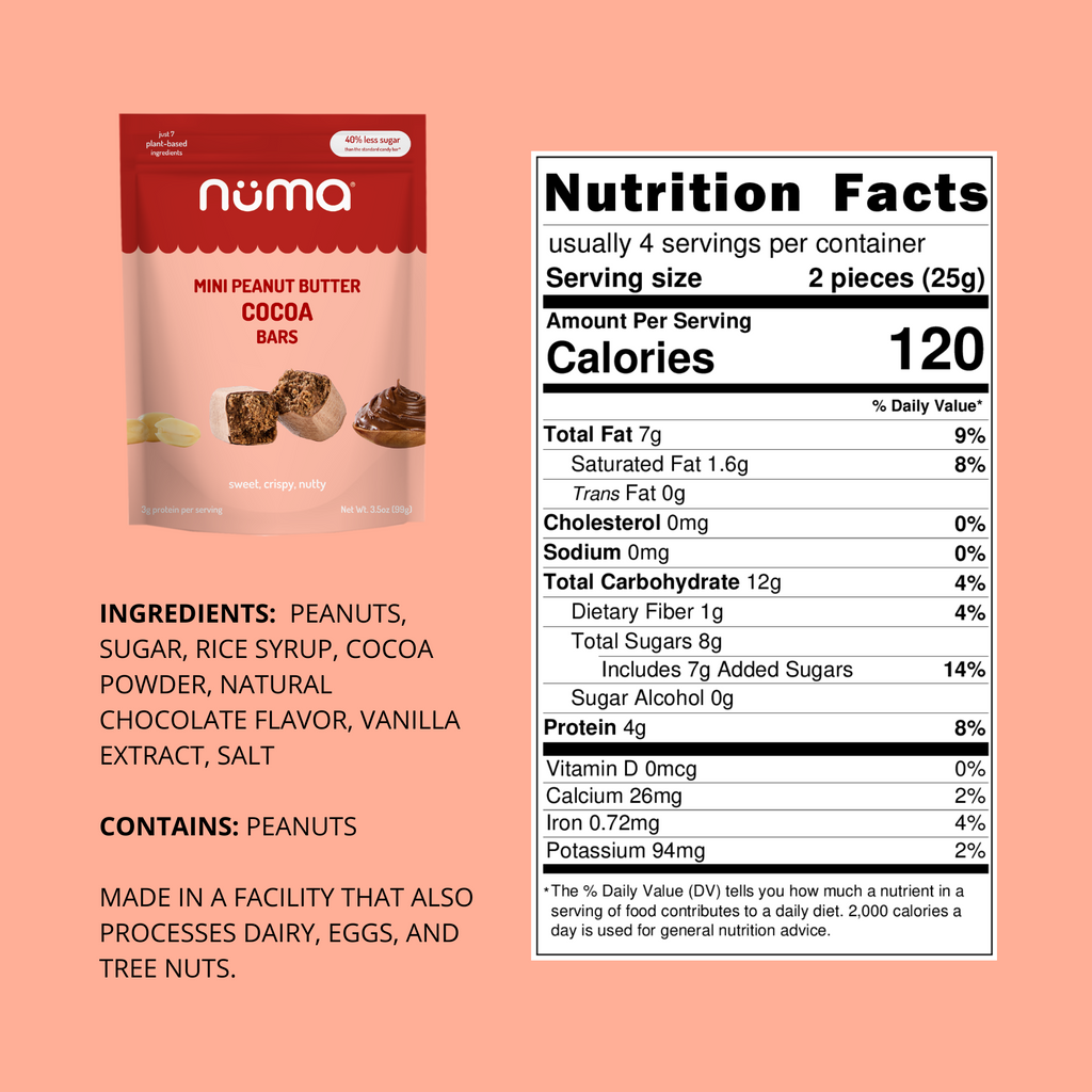 Mini Peanut Butter Cocoa Bars – Numa Foods
